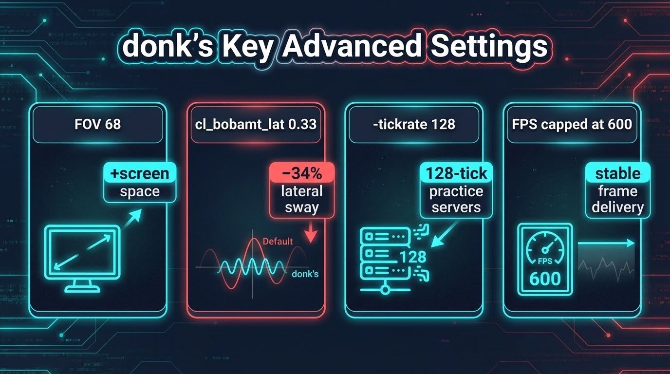 donk CS2 Settings: Complete Config, Crosshair & Gear Guide (2026)